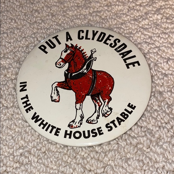 Jewelry | Large Vintage Put A Clydesdale In The White House Pin | Poshmark